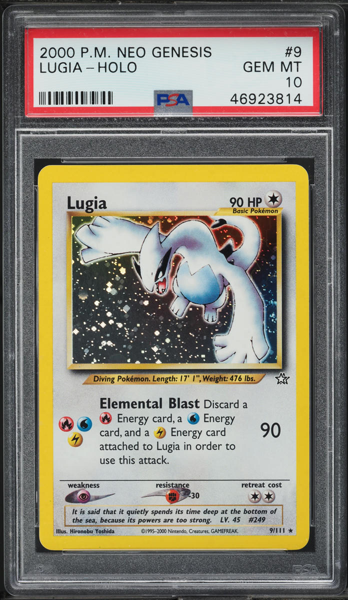 2000 Pokemon Neo Genesis Holo Lugia #9 PSA 10 GEM MINT on Fanatics Collect