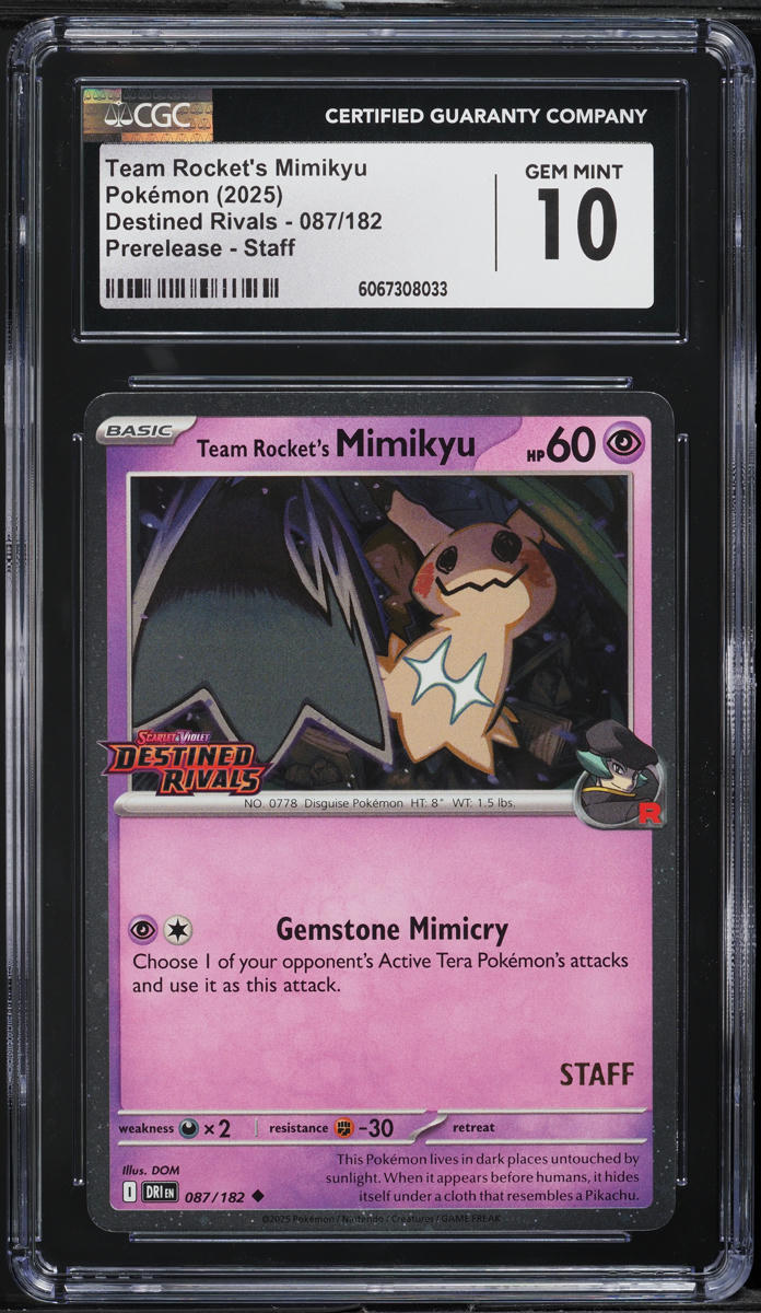 2025 Pokemon SV Destined Rivals Prerelease Staff Team Rocket's Mimikyu ...