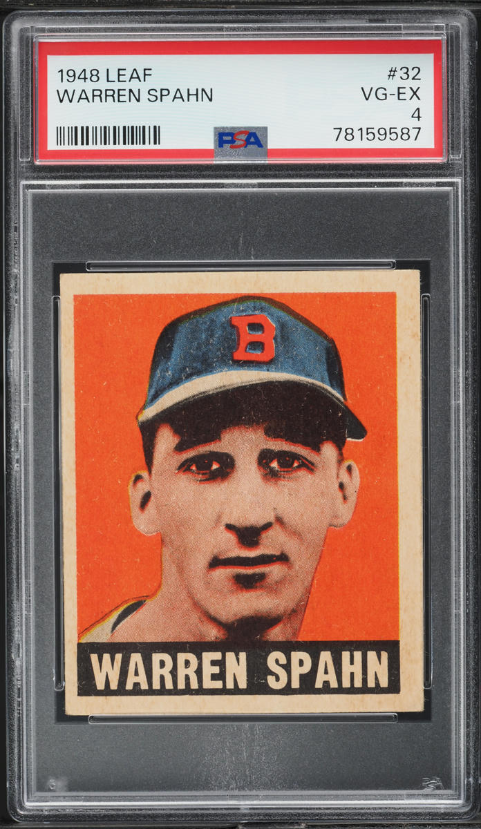 1948 Leaf Warren Spahn ROOKIE #32 PSA 4 VGEX on Fanatics Collect