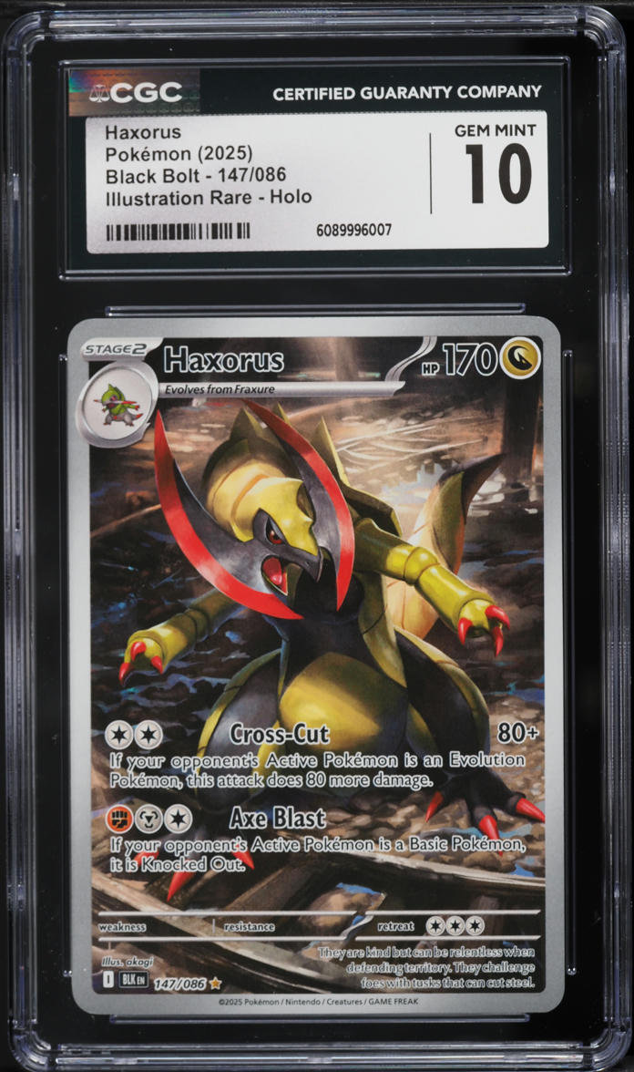 2025 Pokemon Scarlet & Violet Black Bolt IR Haxorus #147 CGC 10 GEM ...