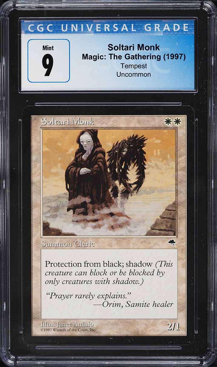 1997 Magic The Gathering MTG Tempest Soltari Monk CGC 9 MINT on ...