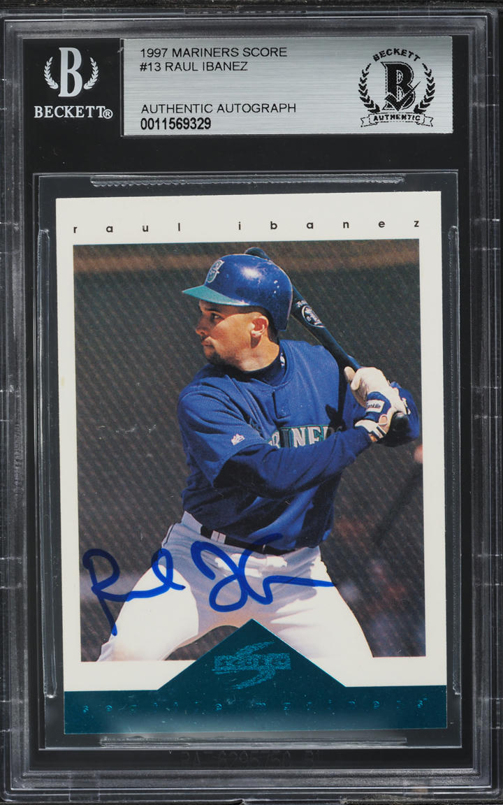 1997 Mariners Score Raul Ibanez AUTO #13 BGS AUTH on Fanatics Collect