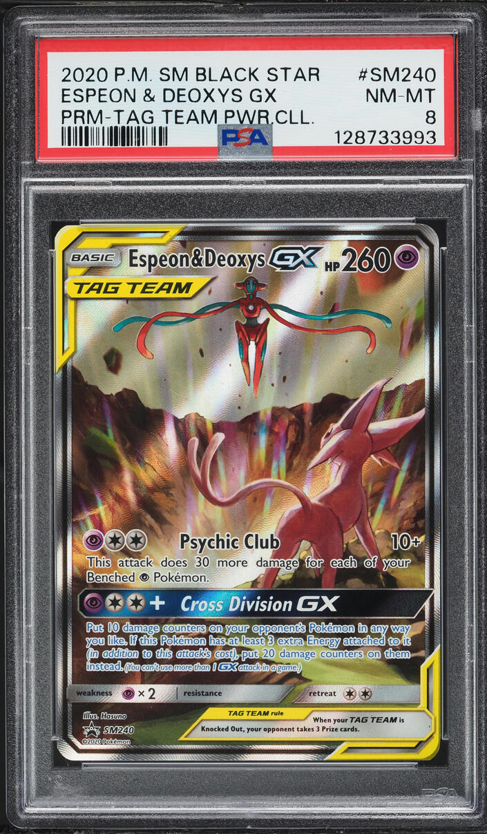 2020 Pokemon Sun & Moon Promo Tag Team Espeon & Deoxys GX #SM240 PSA 8 ...
