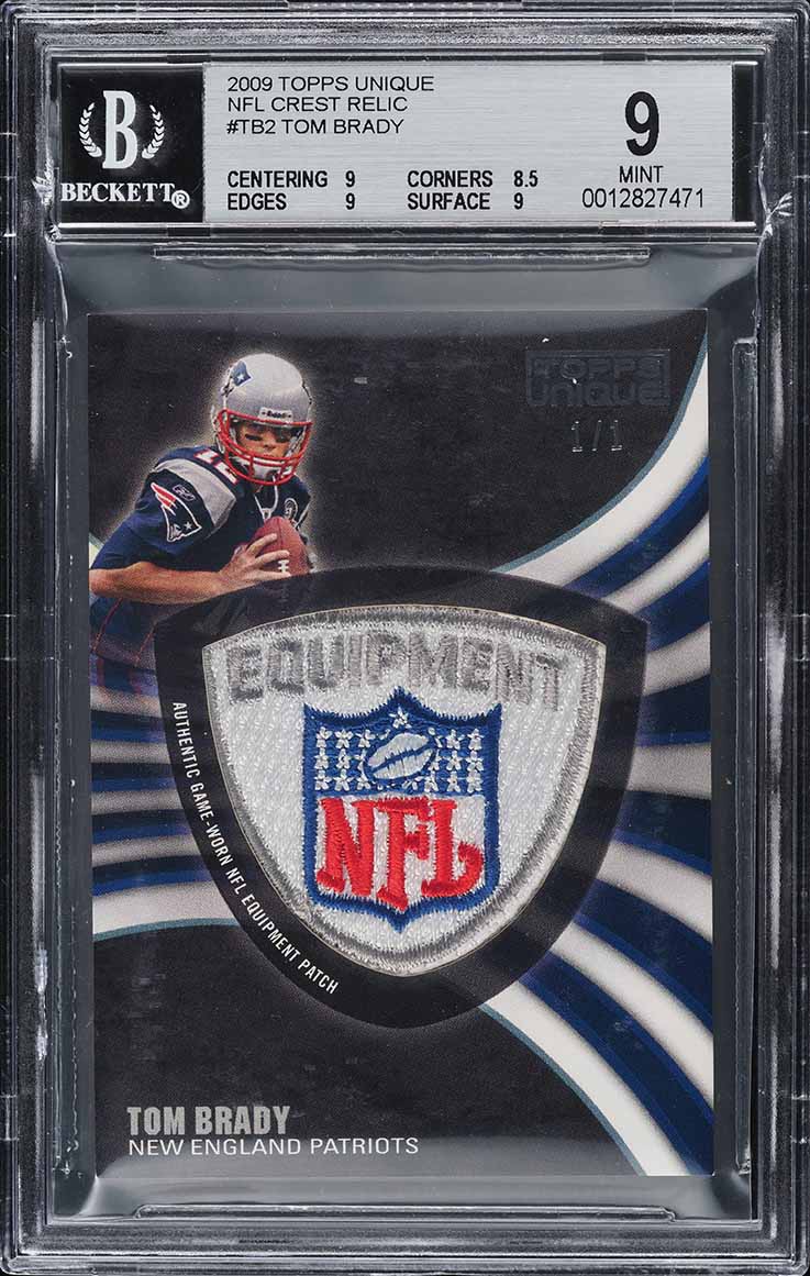 2009 Topps Unique NFL Tom Brady GAME WORN NFL SHIELD PATCH 1/1 #NFLC ...