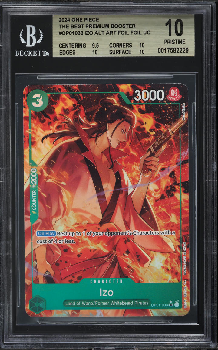 2024 One Piece The Best Premium Alt Art Foil Izo #OP01-033 BGS 10 ...