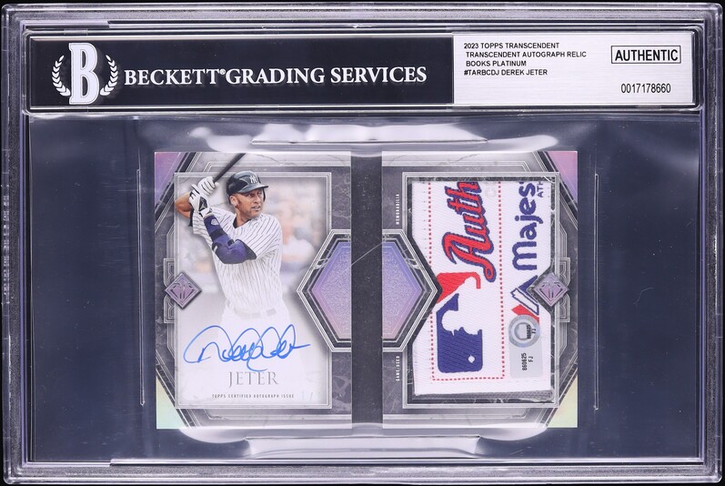 2023 Topps Transcendent Books Platinum Derek Jeter PATCH AUTO 1/1 BGS ...