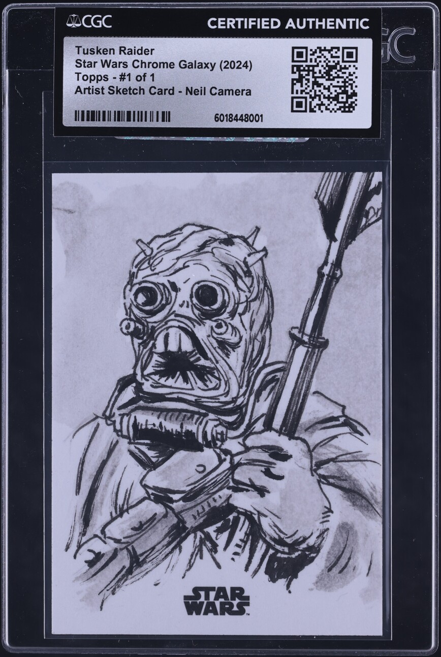 2024 Topps Chrome Star Wars Galaxy Artist Sketch Card Tuskan Raider 1/1 ...