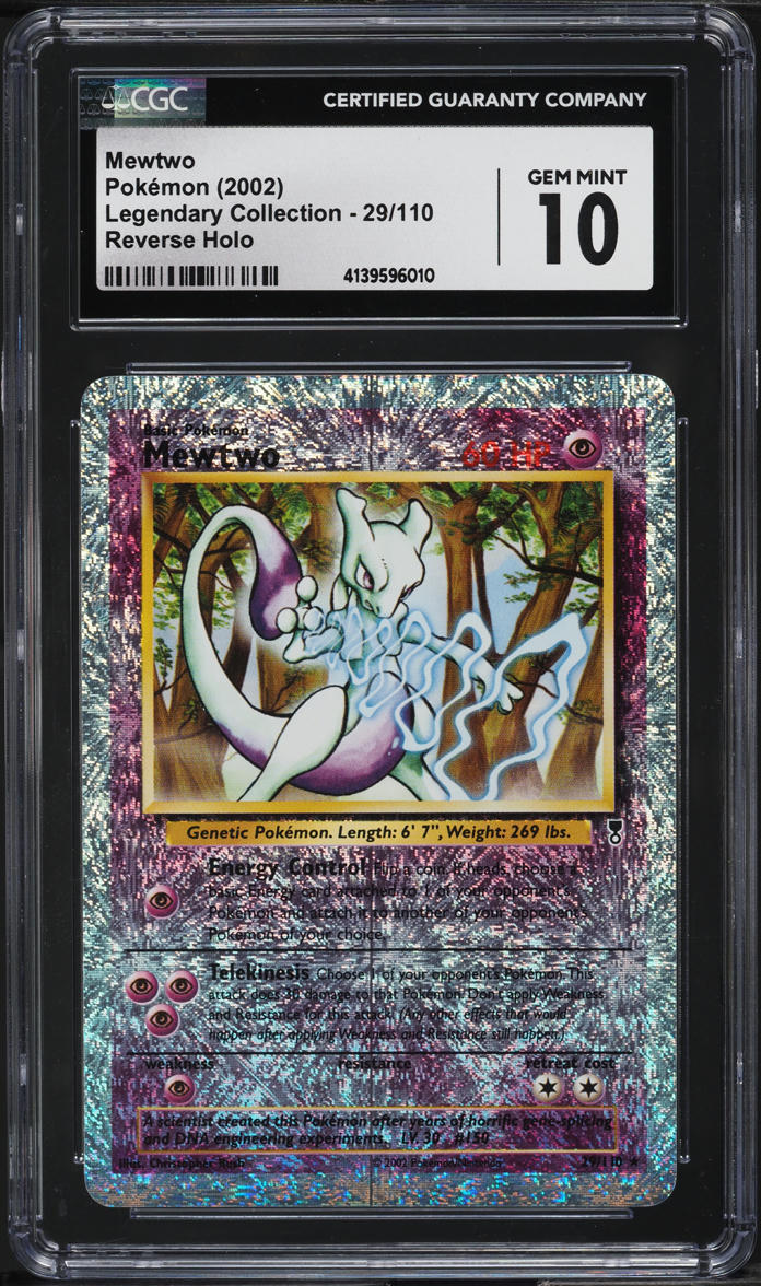 2002 Pokemon Legendary Collection Reverse Holo Mewtwo #29 CGC 10 GEM ...