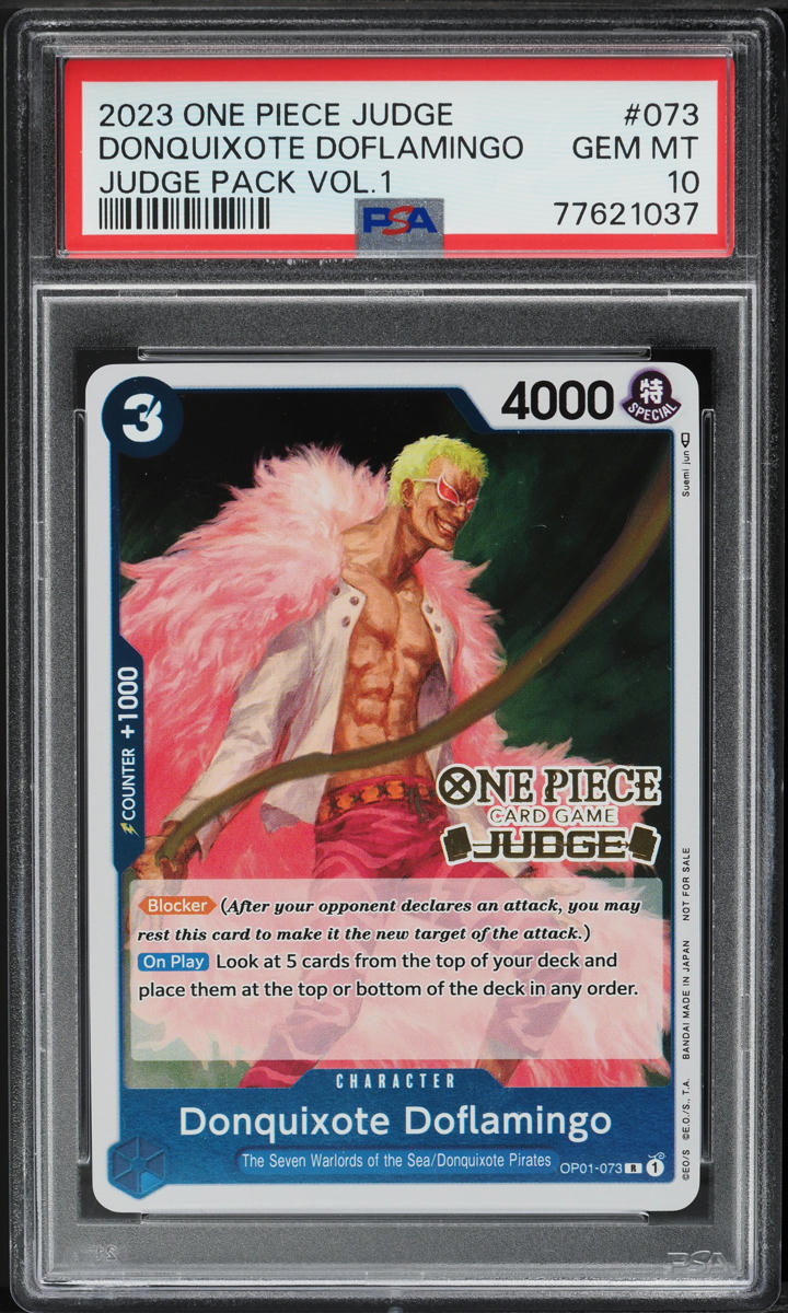 2023 One Piece Judge Pack Vol. 1 Donquixote Doflamingo #OP01-073 PSA 10 GEM MINT on Fanatics Collect
