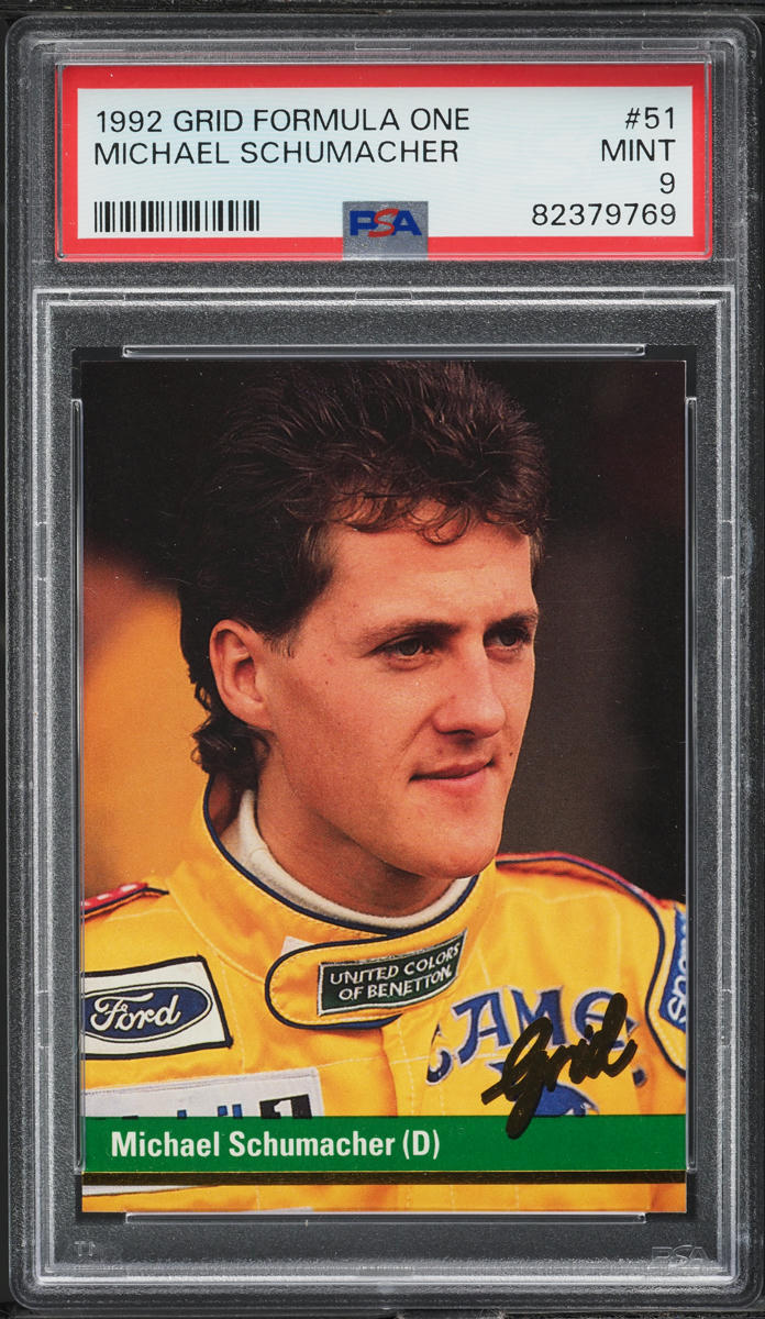 1992 Grid Formula 1 F1 Michael Schumacher ROOKIE #51 PSA 9 MINT on ...