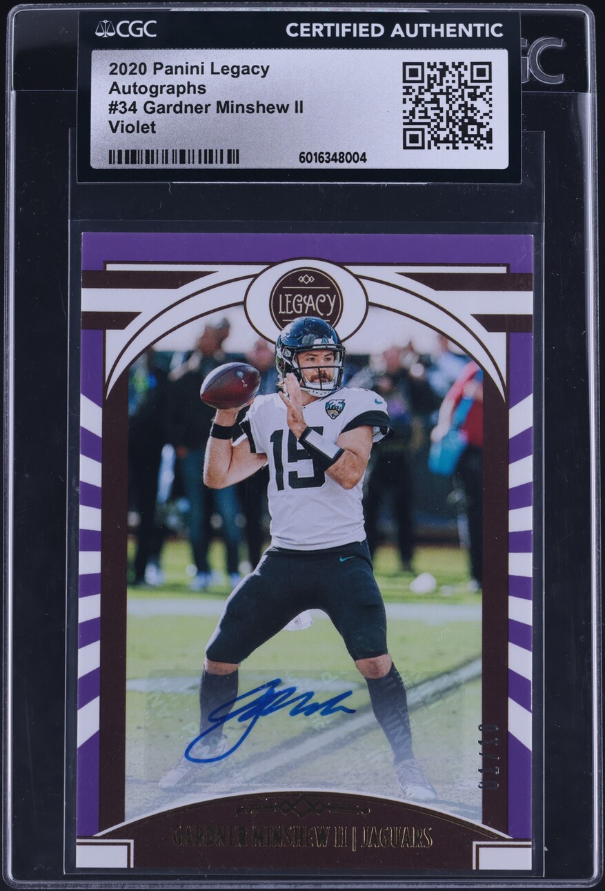 2020 Panini Legacy Violet Gardner Minshew II AUTO 1/10 #34 CGC AUTH on ...