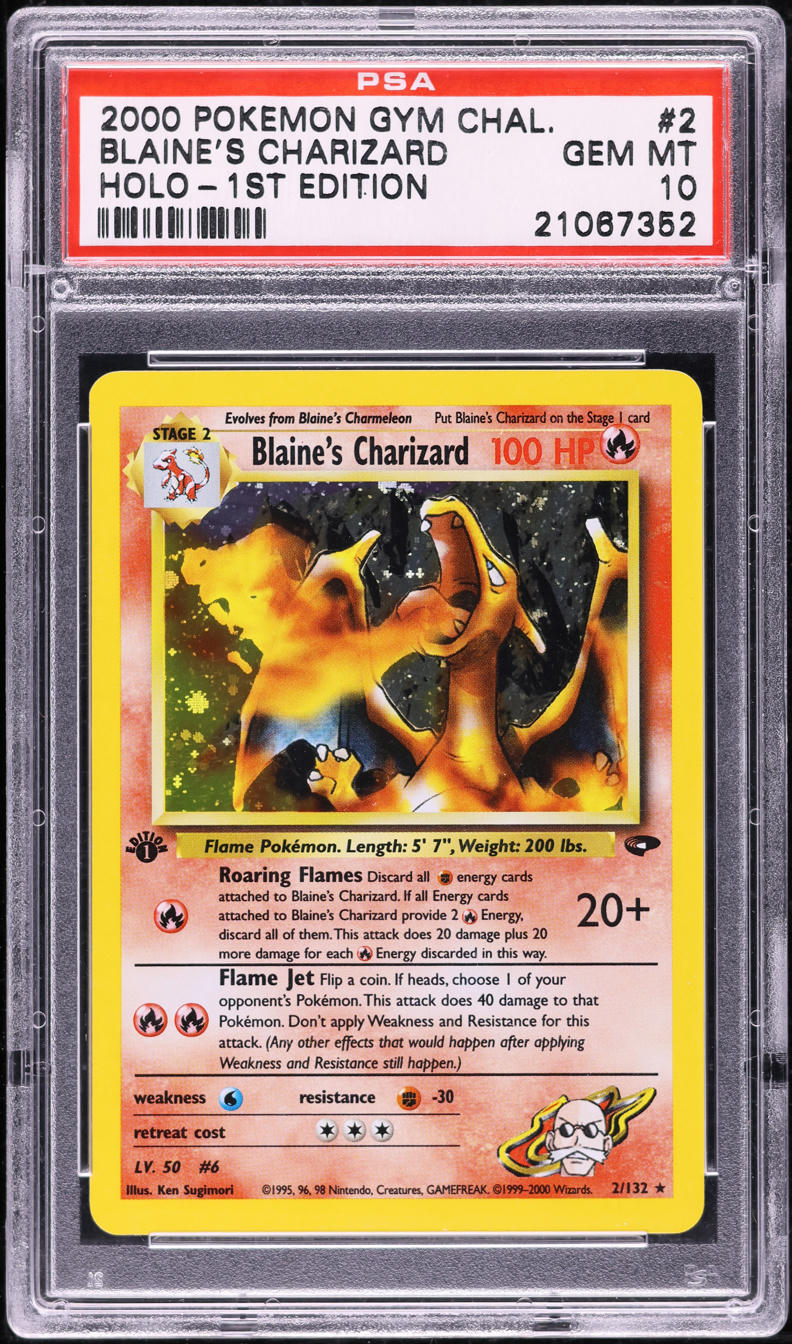 2000 Pokemon Gym Challenge 1st Edition Holo Blaine's Charizard #2 PSA 10 GEM on Fanatics Collect