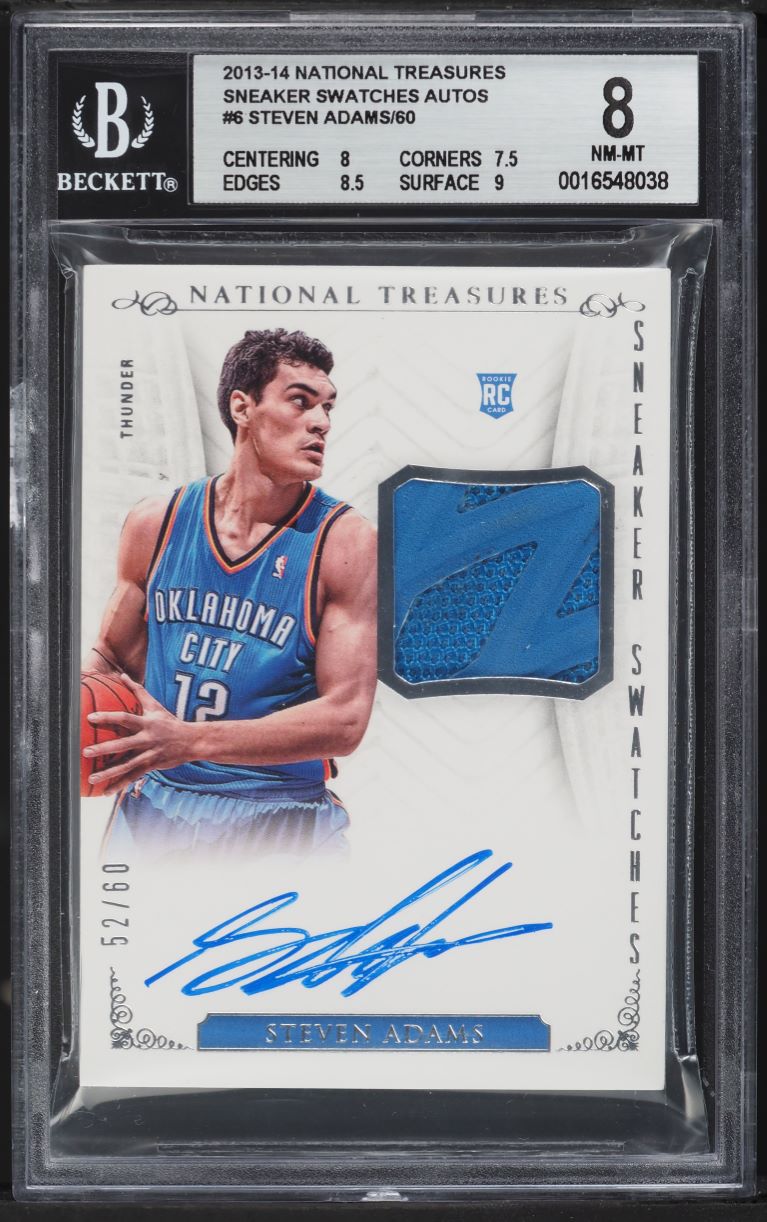 2013 National Treasures Sneaker Swatches Steven Adams RC PATCH AUTO /60 ...