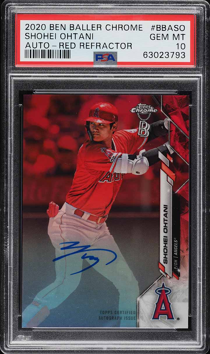 2020 Topps Chrome Ben Baller Red Refractor Shohei Ohtani AUTO /5 PSA 10 ...