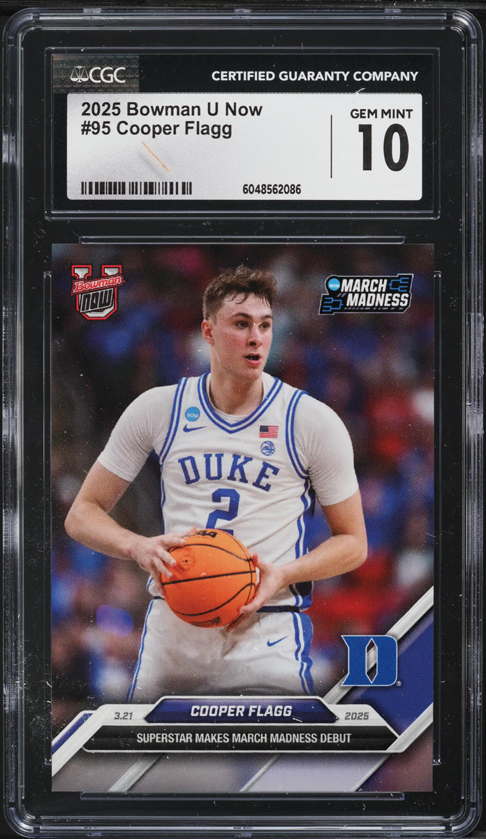 2025 Bowman U Now March Madness Cooper Flagg ROOKIE #95 CGC 10 GEM MINT on Fanatics Collect