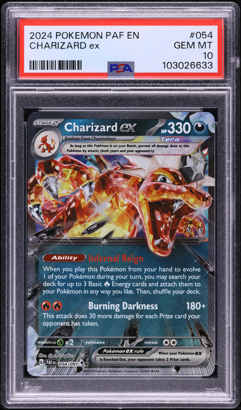 2024 Pokemon Scarlet & Violet Paldean Fates Charizard ex #54 PSA 10 GEM ...