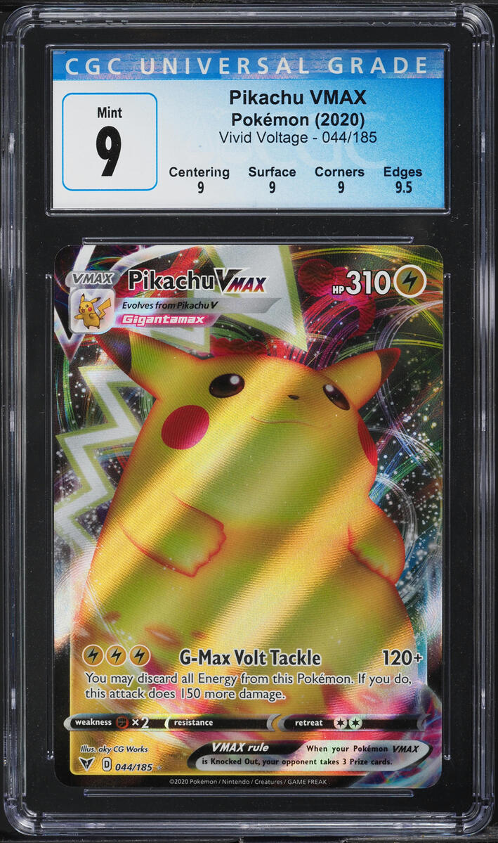 2020 Pokemon SWSH Vivid Voltage Full Art Pikachu VMAX #44 CGC 9 MINT on ...