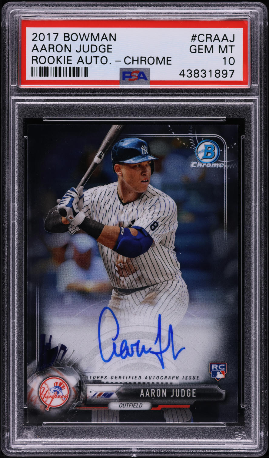 2017 Bowman Chrome Aaron Judge ROOKIE AUTO #CRA-AJ PSA 10 GEM MINT on ...
