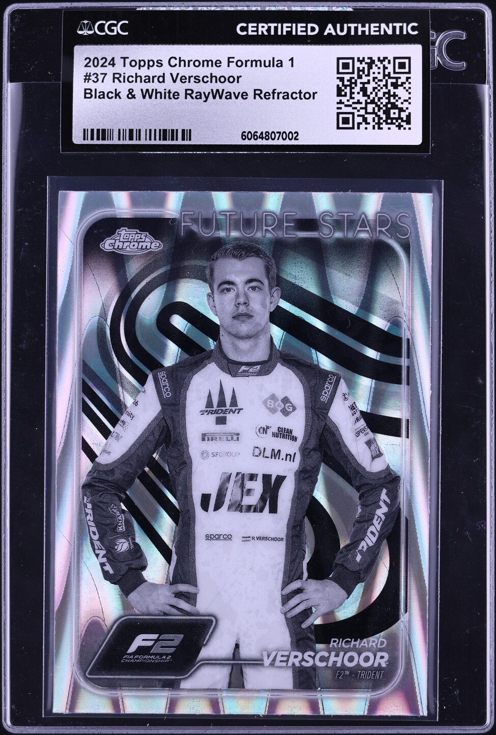2024 Topps Chrome Formula 1 Black & White RayWave Ref Richard Verschoor ...