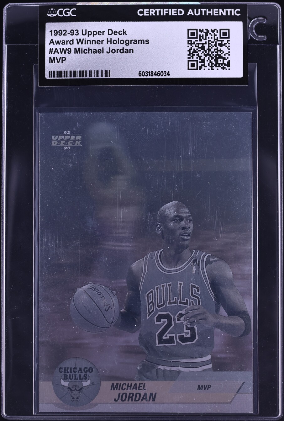 1992 Upper Deck Award Winner Holograms MVP Michael Jordan #AW9 CGC AUTH ...