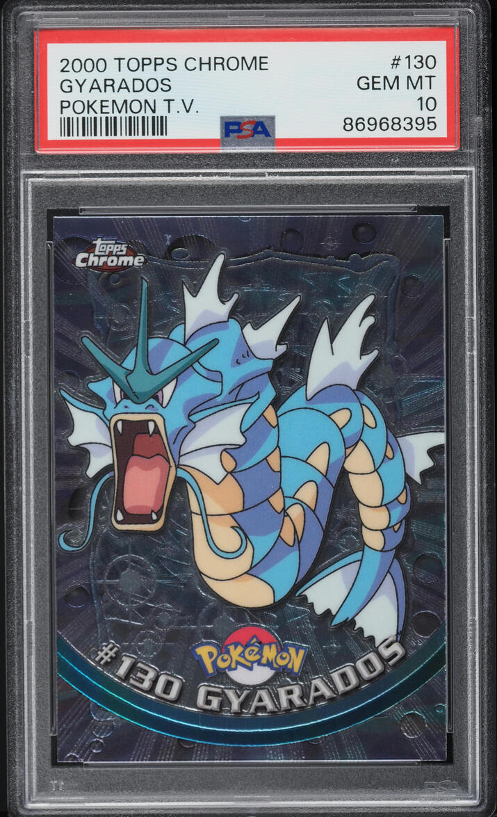 2000 Topps Chrome Pokemon TV Animation Gyarados #130 PSA 10 GEM MINT on Fanatics Collect