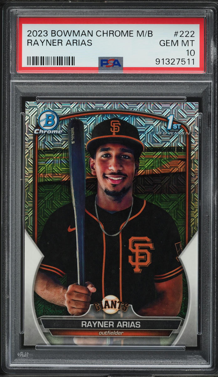 2023 Bowman Chrome Mega Box Rayner Arias PROSPECT #BCP-222 PSA 10 GEM ...