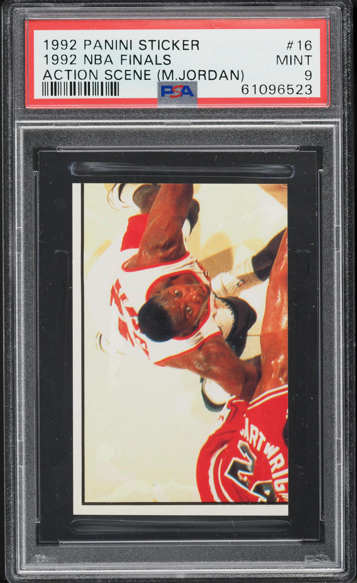 1992 Panini Sticker Action Scene '92 NBA Finals Michael Jordan #16 PSA ...
