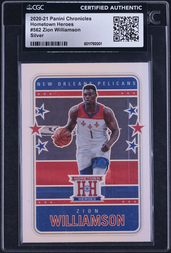 2020 Panini Chronicles Hometown Heroes Silver Zion Williamson #562 CGC ...