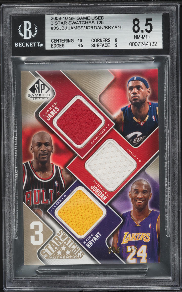 2009 SP Game Used LeBron James Michael Jordan Kobe Bryant PATCH /125 BGS 8.5 on Fanatics Collect