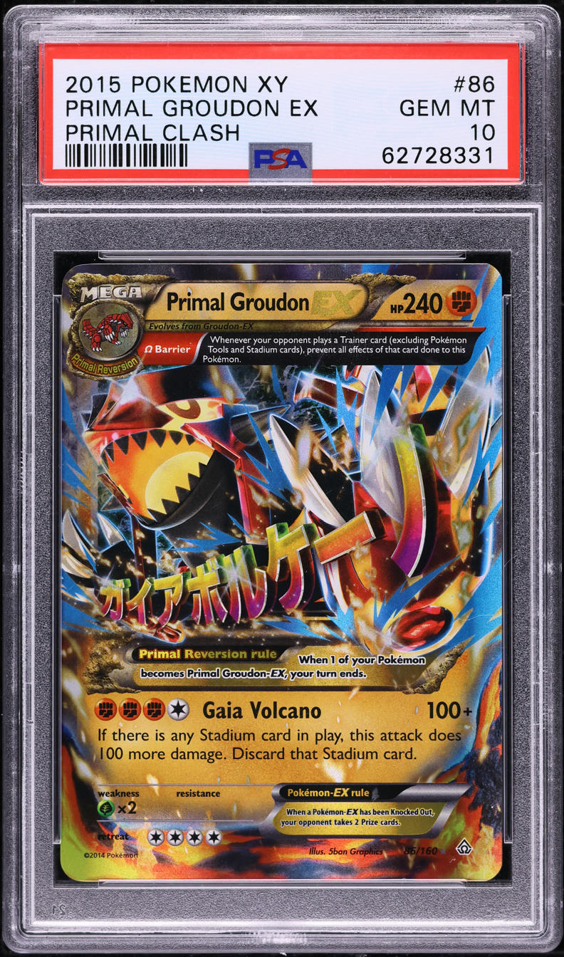 2015 Pokemon XY Primal Clash Primal Groudon EX #86 PSA 10 GEM MINT on ...