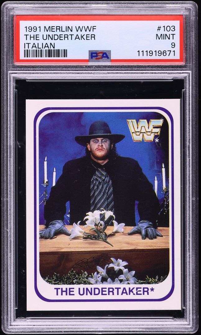 1991 Merlin Wwf Italian The Undertaker 103 Psa 9 Mint On Fanatics Collect