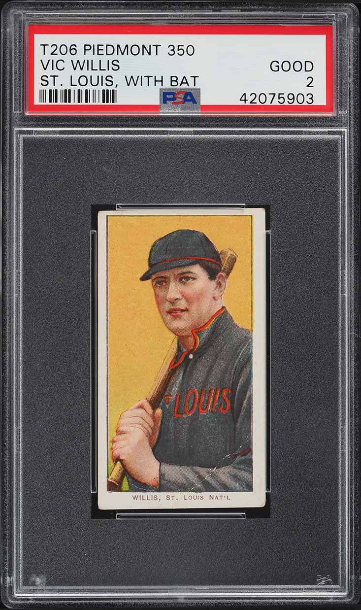 1909-11 T206 Vic Willis ST. LOUIS, WITH BAT PSA 2 GD on Fanatics Collect