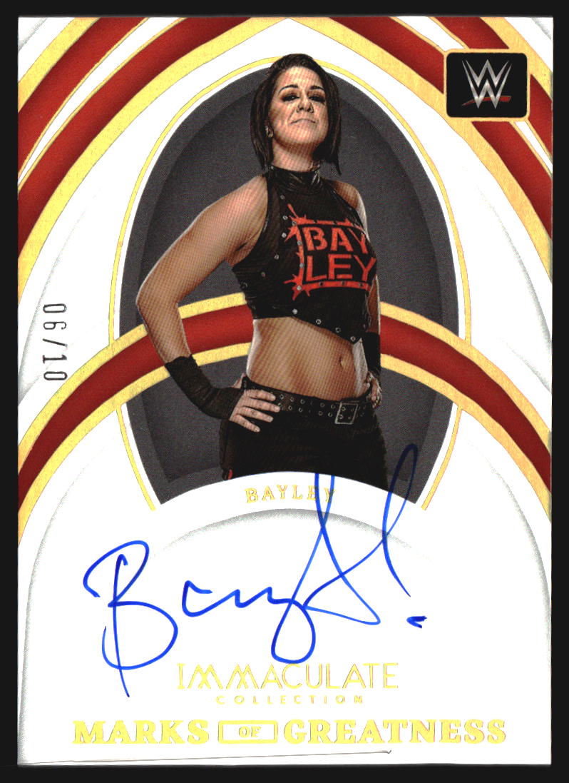 2022 Immaculate Collection WWE Marks of Greatness Auto Gold Bayley /10 ...