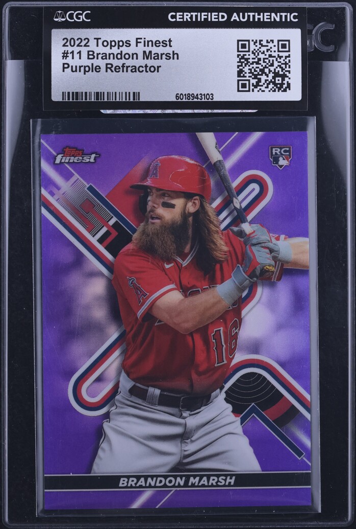 2022 Finest Purple Refractor Brandon Marsh ROOKIE /250 #11 CGC AUTH on ...