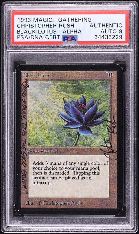1993 Magic The Gathering MTG Alpha Black Lotus AUTO DNA 9 PSA AUTH on ...