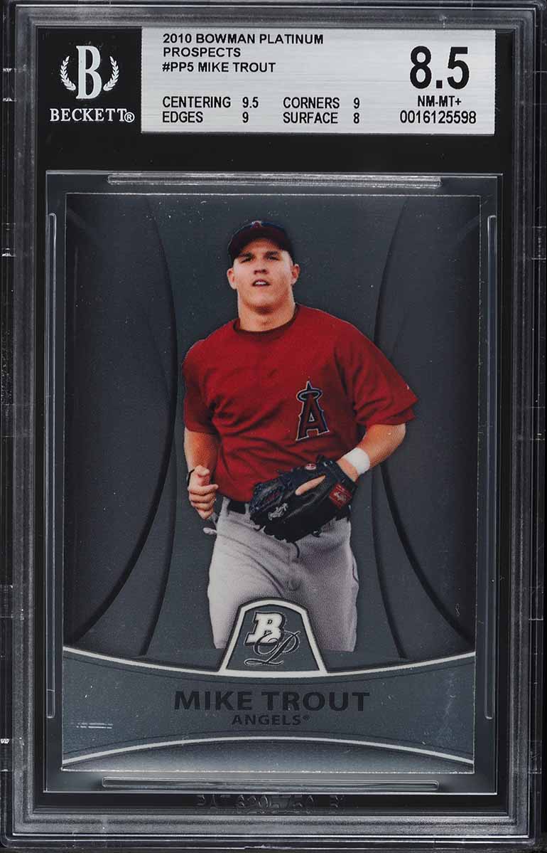 2010 Bowman Platinum Prospects Mike Trout ROOKIE #PP5 BGS 8.5 NM-MT+ on Fanatics Collect