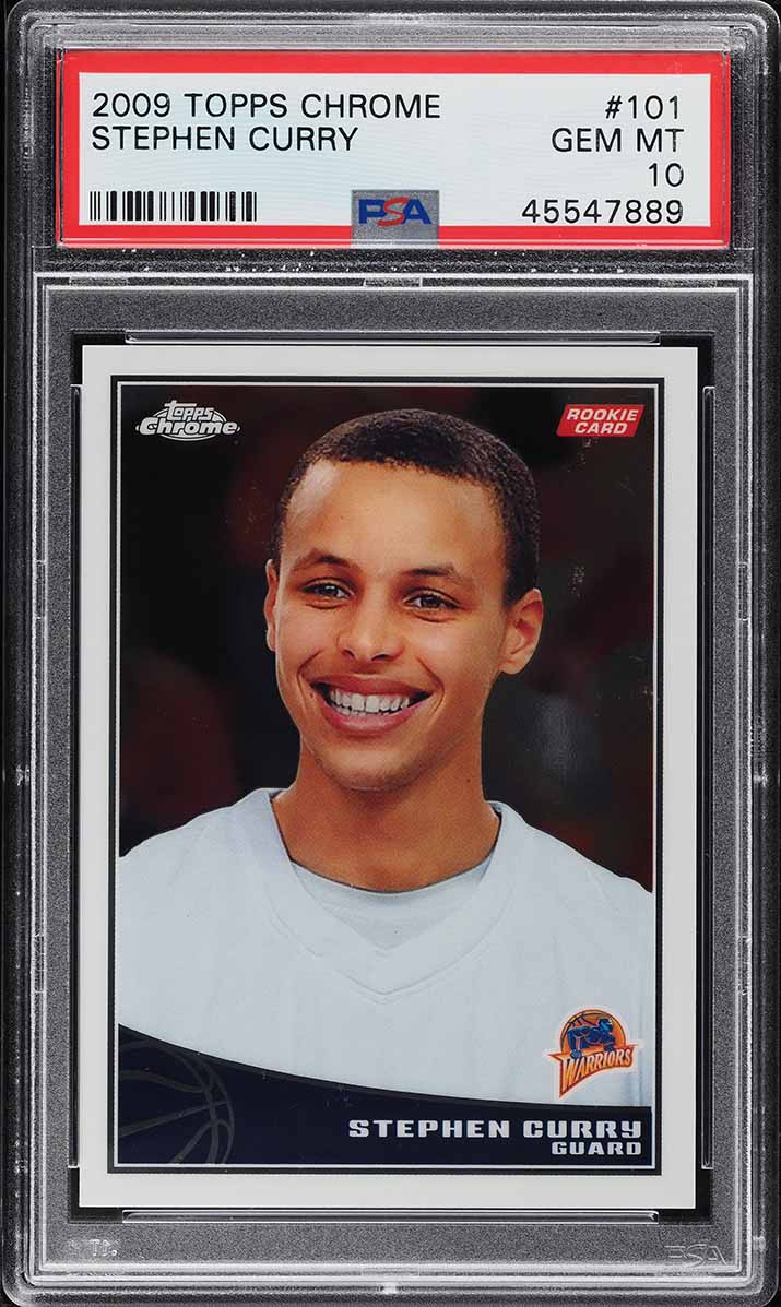 2009 Topps Chrome Basketball Stephen Curry ROOKIE /999 #101 PSA 10 GEM ...