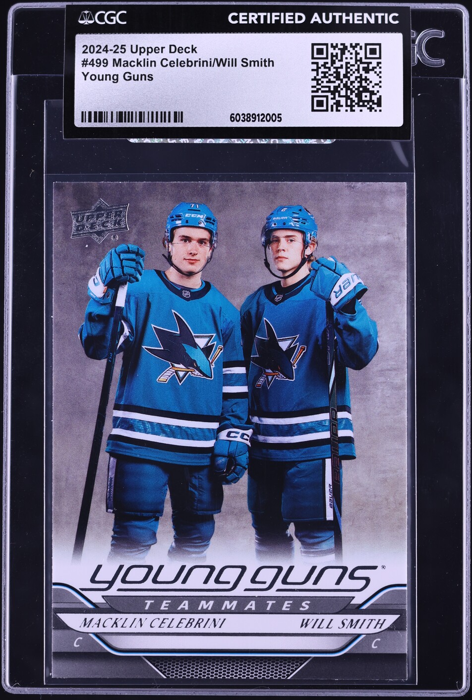 2024 Upper Deck Young Guns Macklin Celebrini Will Smith ROOKIE #499 CGC ...
