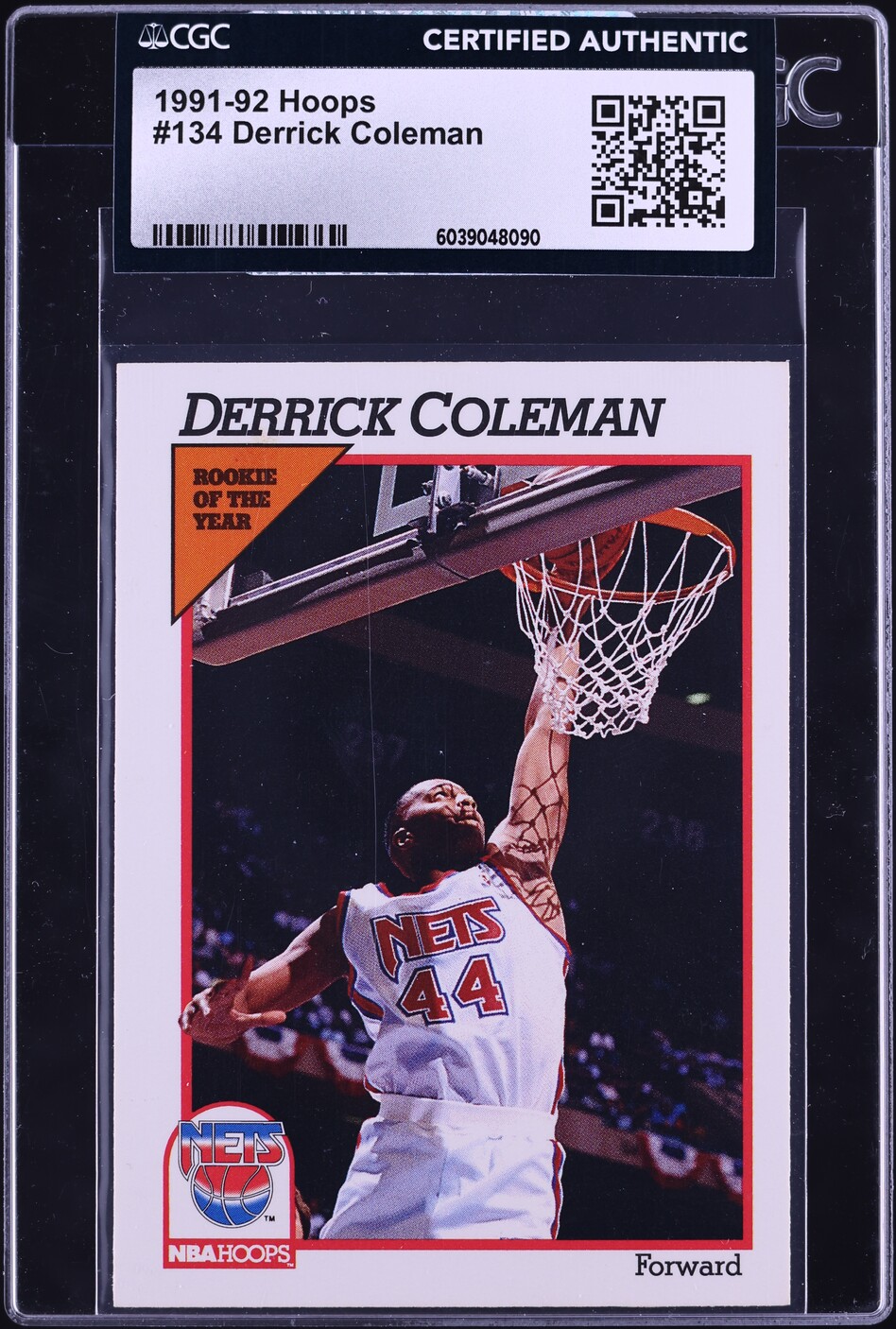 1991 Hoops Derrick Coleman #134 CGC AUTH on Fanatics Collect