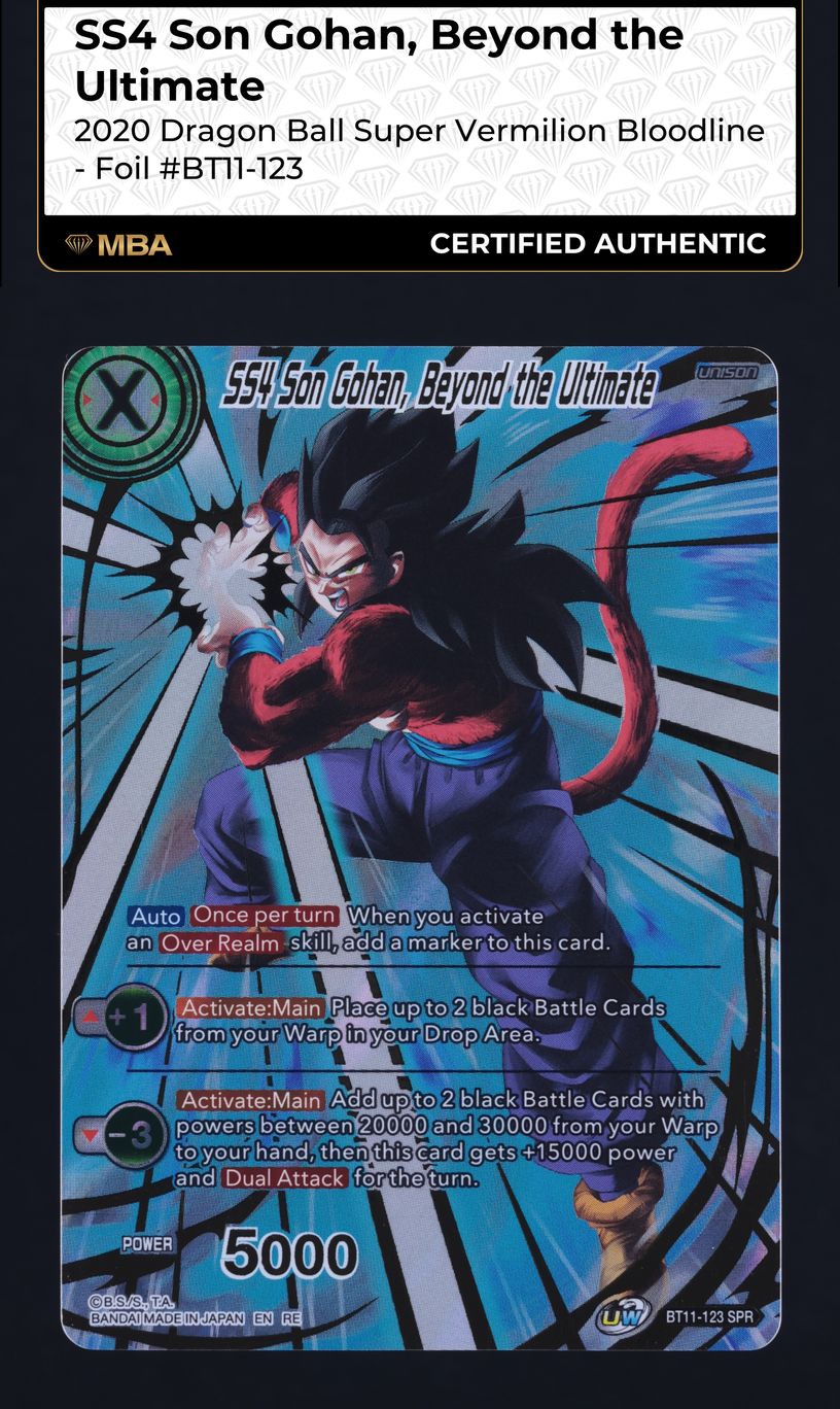 2020 Dragon Ball S Vermilion Foil SS4 Son Gohan Beyond Ultimate #123 ...