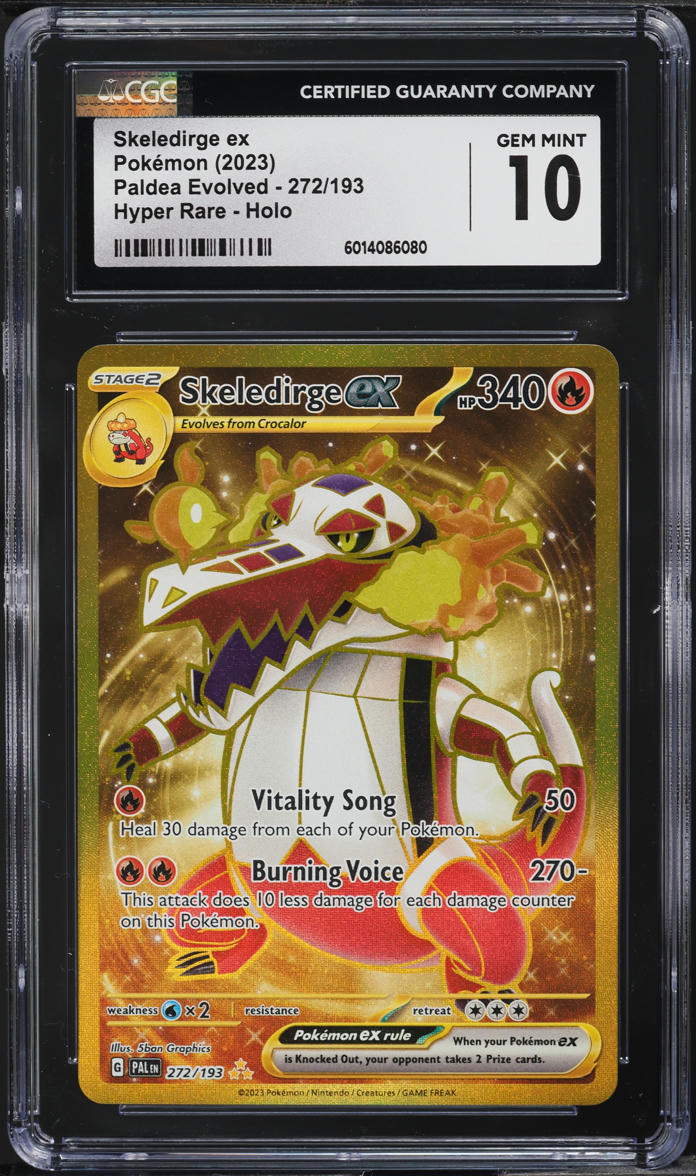 2023 Pokemon SV Paldea Evolved Hyper Rare Skeledirge ex #272 CGC 10 GEM ...