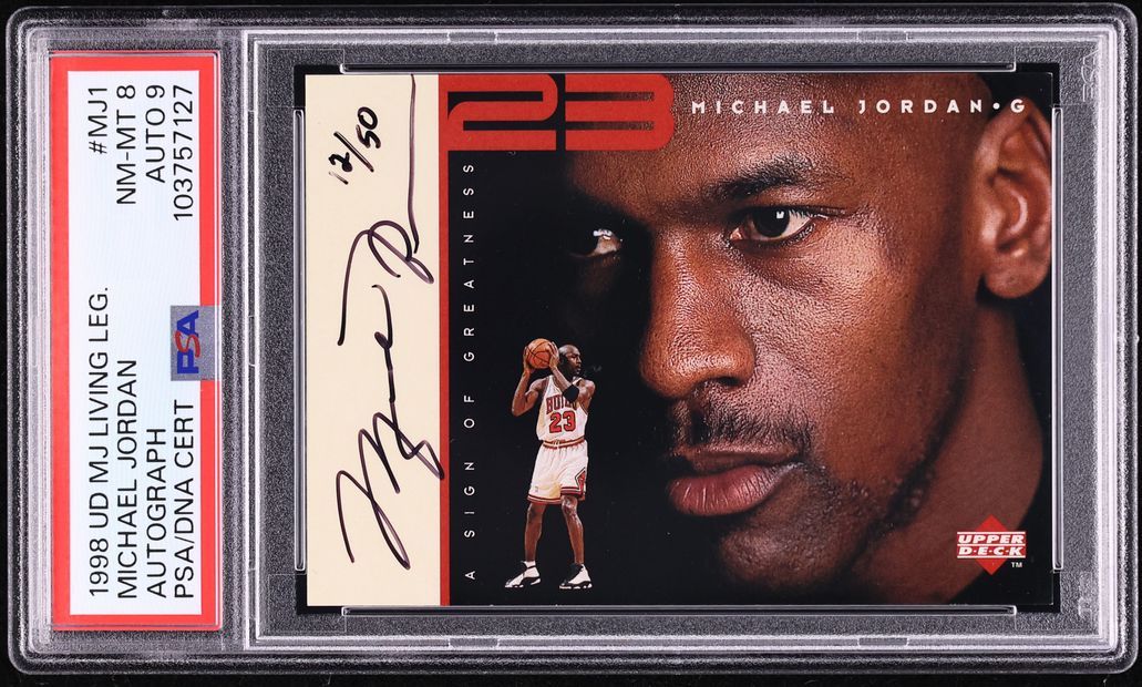 1998 Upper Deck MJ Living Legend Michael Jordan AUTO DNA 9 /50 #MJ1 PSA ...
