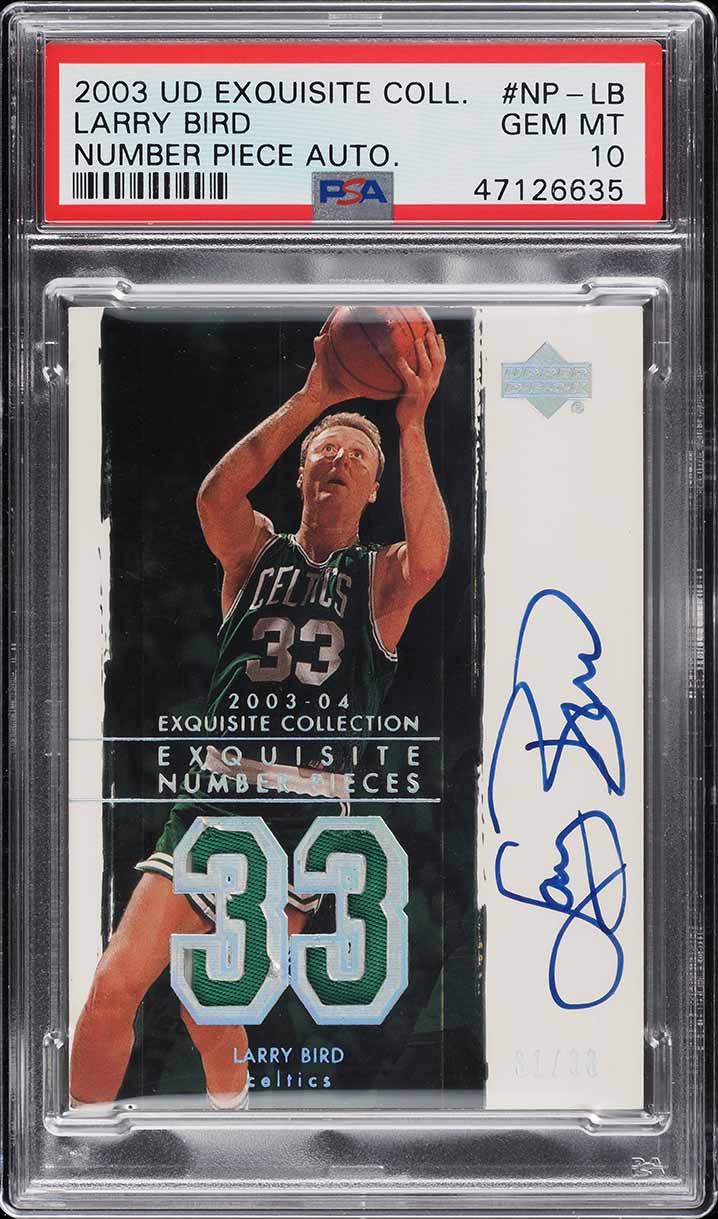 2003 Exquisite Collection Number Piece Larry Bird PATCH AUTO /33 #NP-LB ...