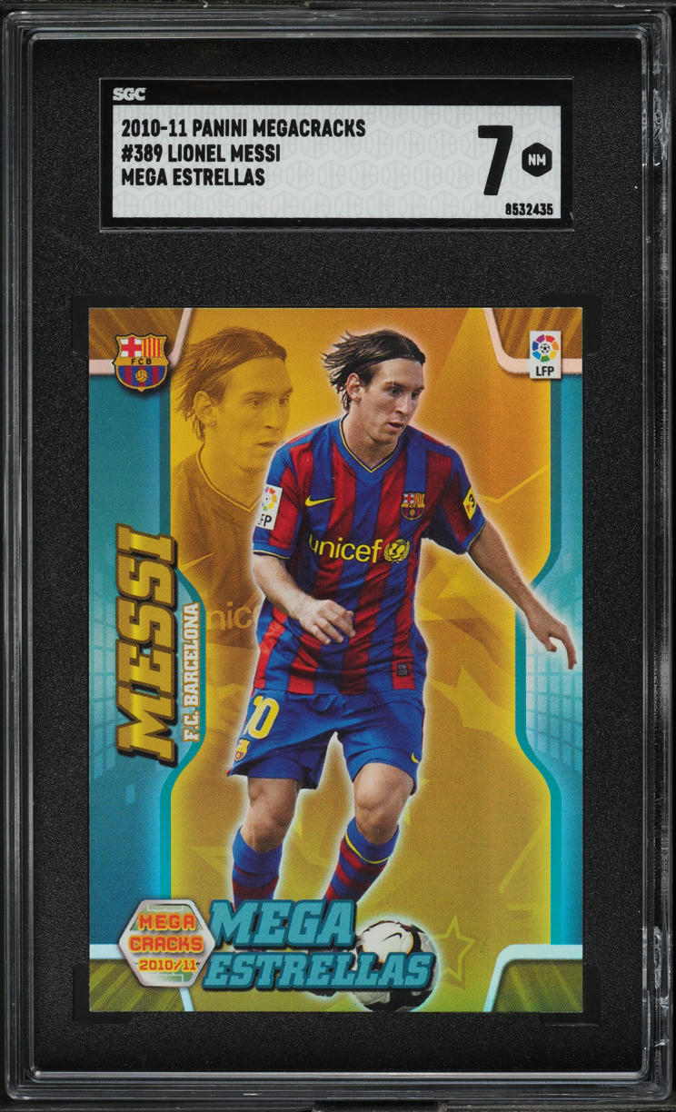 2010 Panini Mega Cracks Mega Estrellas Lionel Messi #389 SGC 7 NM-MT on ...