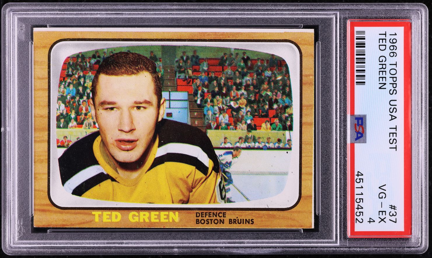 1966 Topps USA Test Hockey Ted Green #37 PSA 4 VGEX on Fanatics Collect