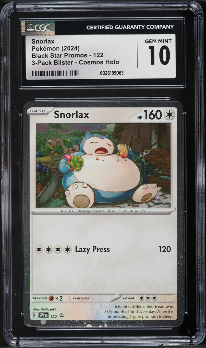2024 Pokemon SV Black Star Promo Cosmos Holo Snorlax #122 CGC 10 GEM ...