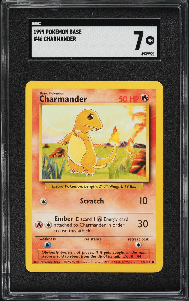 1999 Pokemon Base Set Charmander #46 SGC 7 NRMT on Fanatics Collect
