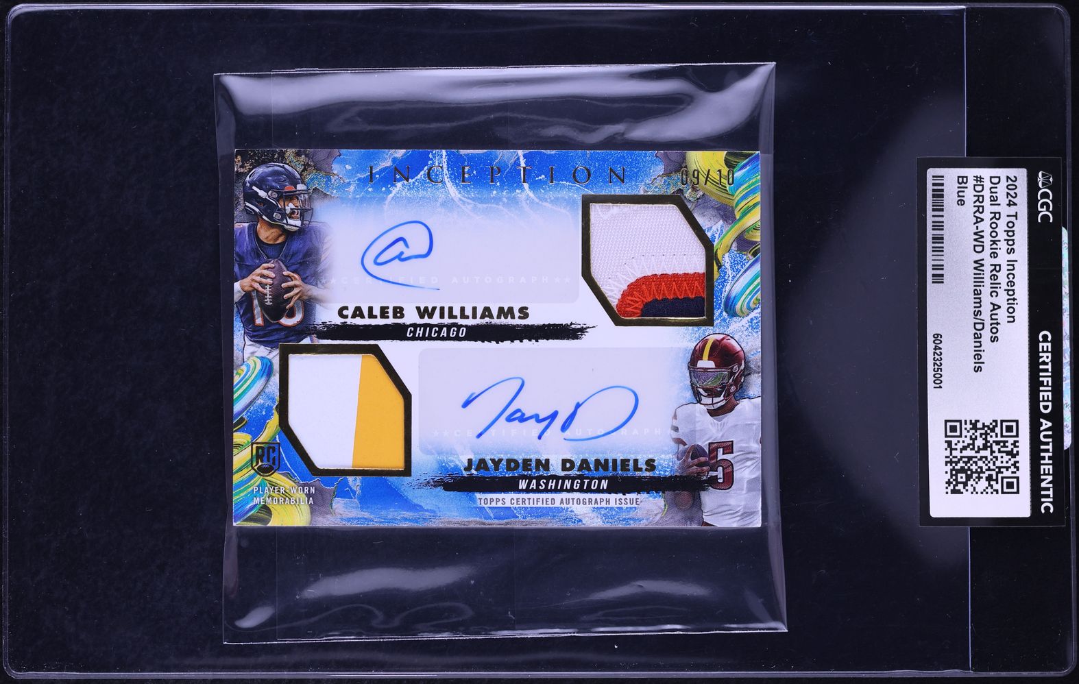 2024 Topps Inception Blue Caleb Williams Jayden Daniels PATCH AUTO /10 ...