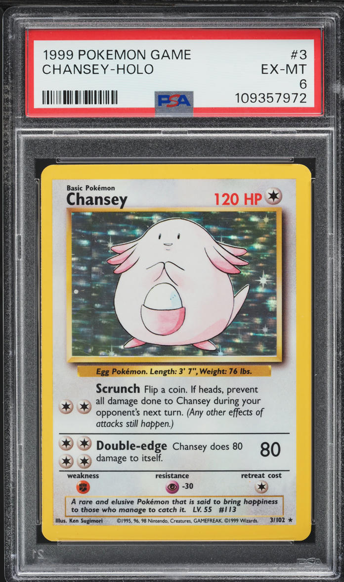 1999 Pokemon Base Set Holo Chansey #3 PSA 6 EXMT on Fanatics Collect
