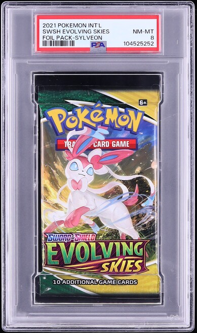 2021 Pokemon International SWSH Evolving Skies Foil Pack Sylveon PSA 8 ...